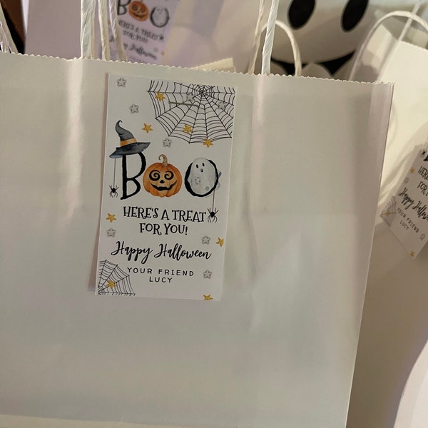 Printable Halloween Favor Tag Template, Boo Gift Tags, Trick or Treat ...