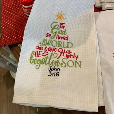 John 3:16 Word Art Christmas Tree Machine Embroidery Designs Winter for ...