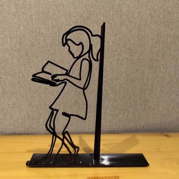 Avid Reader Bookend | Minimalist Bookends Art | One-line Design | Book ...