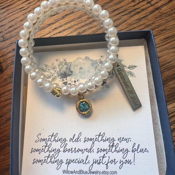Something Blue for Bride, Engraved Bride Gift From Mom, Something Blue ...