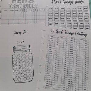 HP Half Sheet Savings Tracker - Etsy