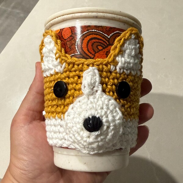 Corgi Crochet Pattern, Welsh Corgi Cup Cozy Pattern, Corgi Puppy, Corgi ...