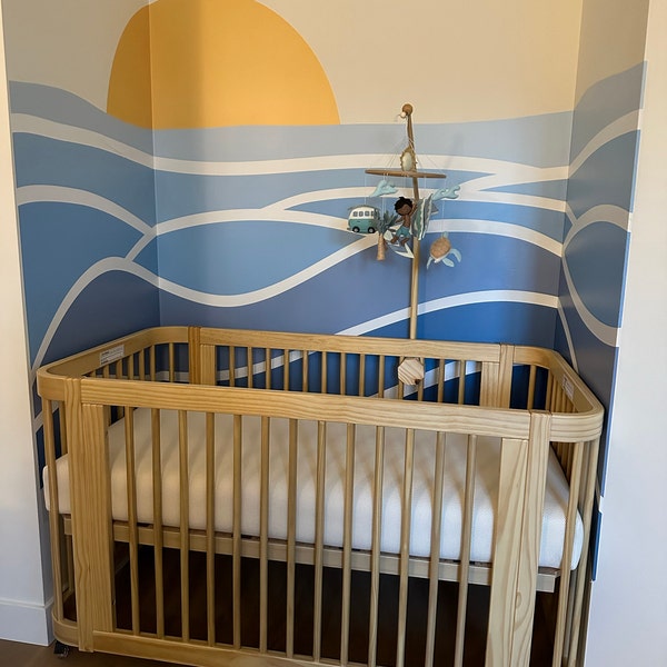 Wave Wall Decal / Wave Wall Mural / Wave Wallpaper / Nautical Wall ...