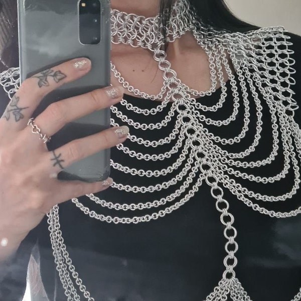 Chainmail Belly Dance Belt, Side Layers Chain Belt, Medieval Chainmail ...