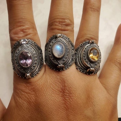 Poison Ring Vintage Poison Ring Openable Ring Silver Box - Etsy