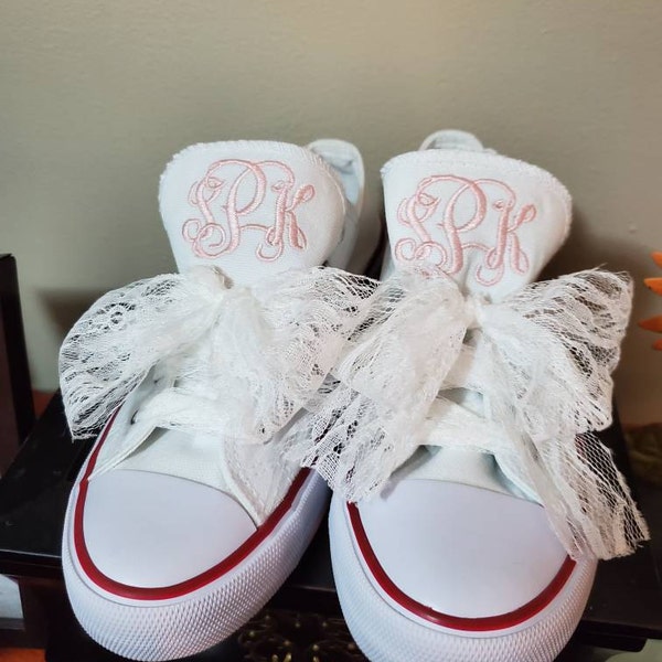 Monogram Canvas Sneaker Shoes, Personalized Womens Shoes, Ladies Canvas ...