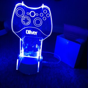 Personalised Neon Green Controller and Headset Gaming Station | Etsy UK