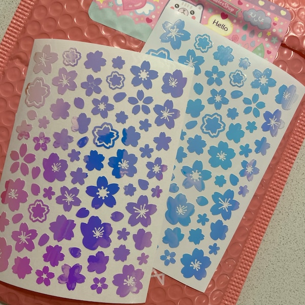 Sakura Cherry Blossom Permanent Vinyl Sticker Sheet - Etsy