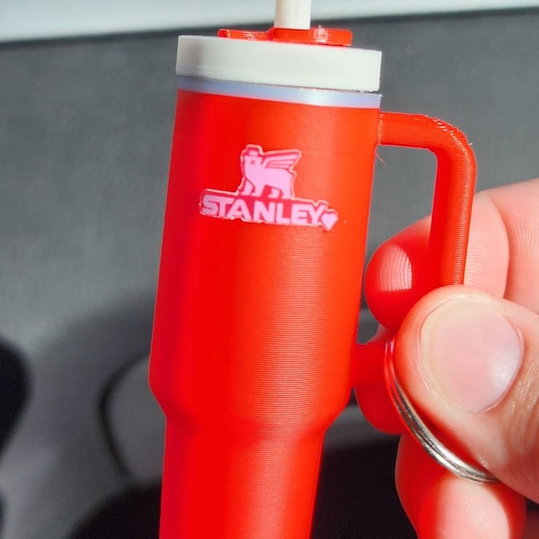Miniature Valentine Stanley Tumbler Keychain | Chapstick Holder - Etsy