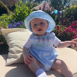 Monogrammed Baby Boy Jon Jon With Balloons and Bunting Flags - Etsy