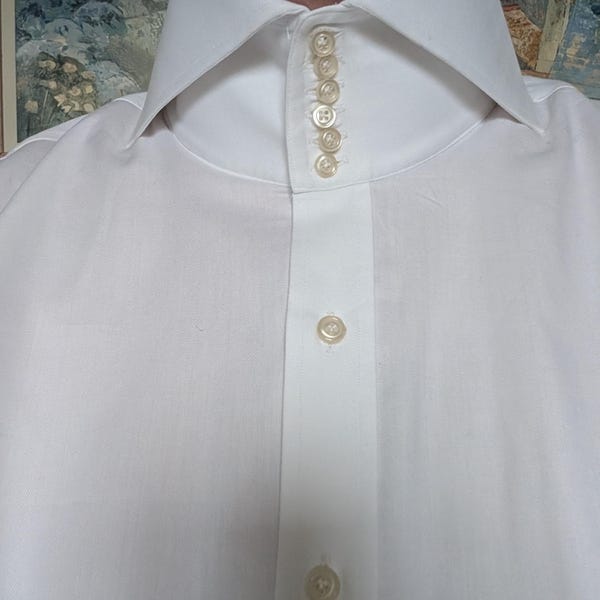 Karl Lagerfeld High Open Button-down Bow Collar White Shirt Buttonless ...
