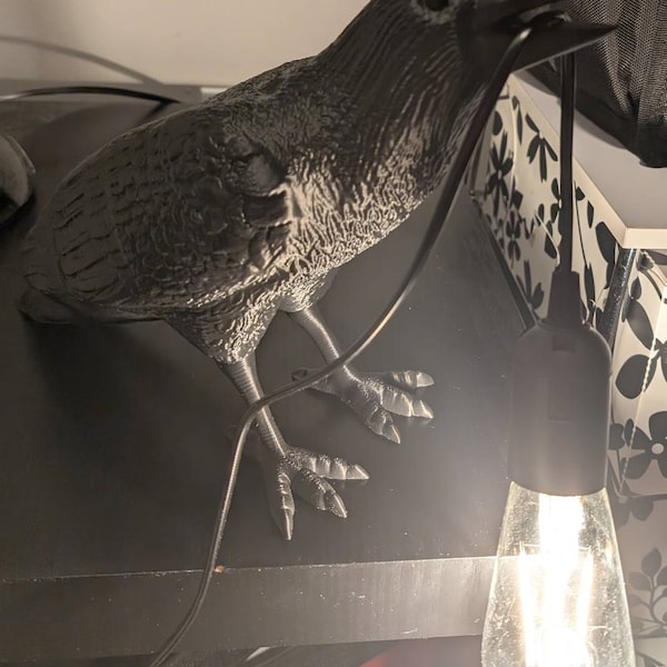 Raven Lamp Table or Desk Light | Custom Crow Design, New Sizes & Colors ...