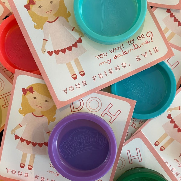 Printable Classroom Valentine Tags Valentines Day Play Dough Labels Doh ...