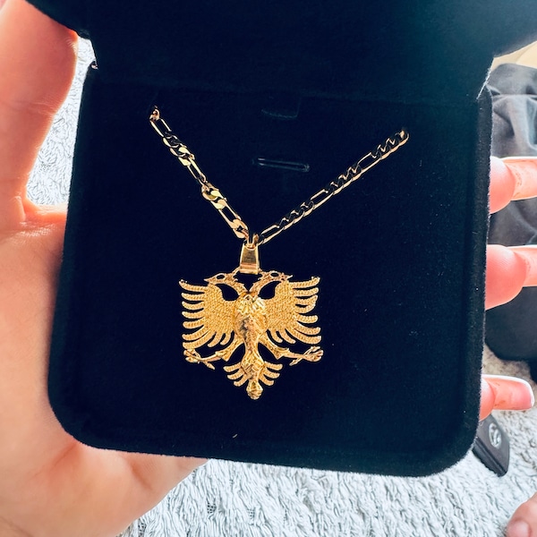 Large Albania Eagle Pendant Necklace albanian Coat of Arms Eagle Charm Necklace balkan Culture ...