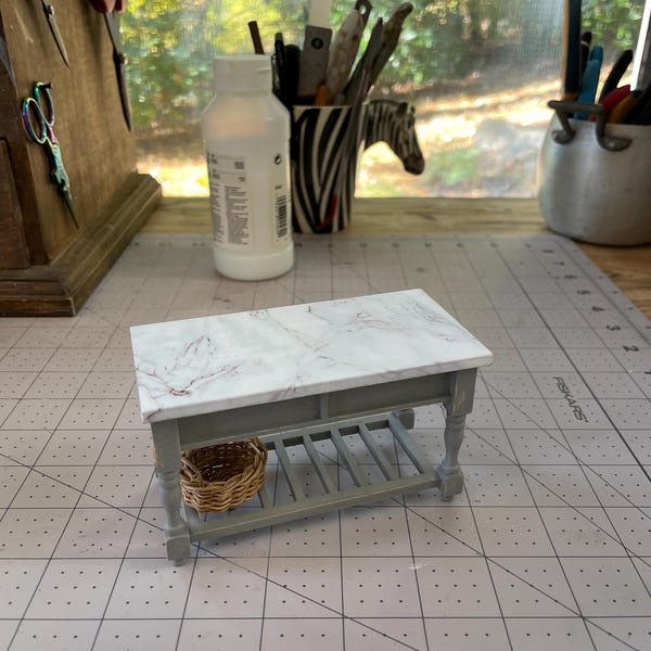 Miniature 1:12 White Carrara Marble - Printable Marble Download on 8.5 ...