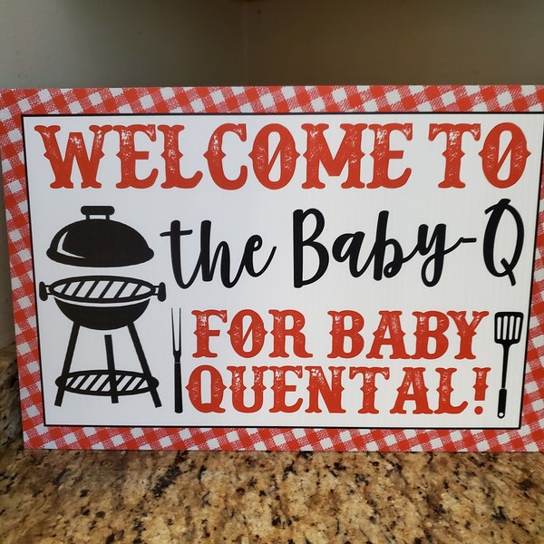 Baby Q Baby Shower Sign, Barbeque Baby Shower Yard Sign, Baby-q Welcome ...