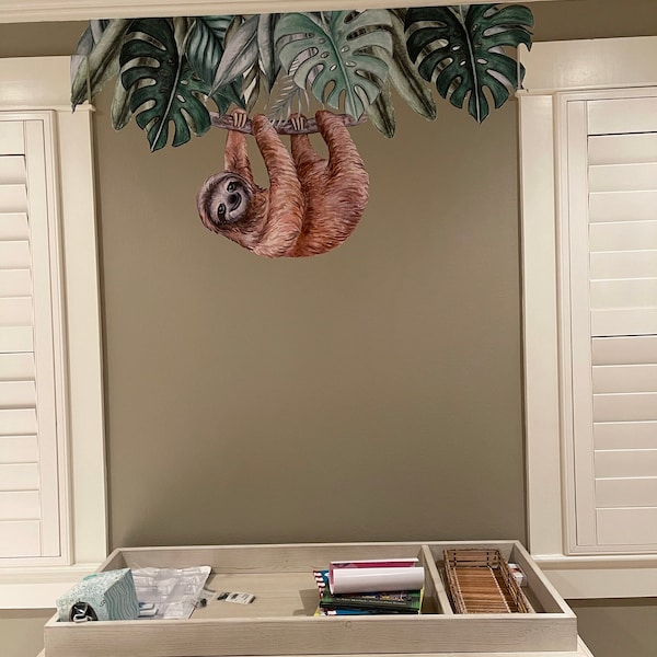 Sloth #1 Wall Decal Tropical Rain Forest Animal Wall Sticker Sloth on ...