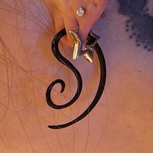 4G 5 Mm Tribal Gauge ,howling Wolf and Crescent Moon , Body Piercing ...