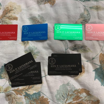 Metal Skip Cancel Undo Cards Matte Black Anodized Aluminum Laser ...