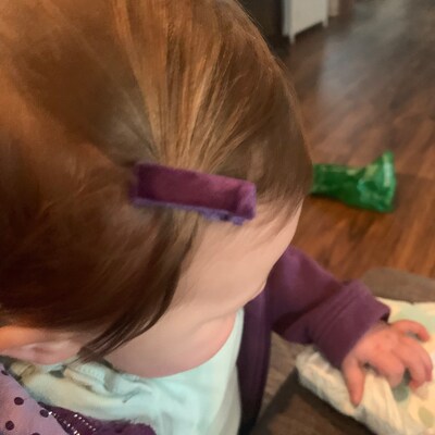 Small Velvet Fully Lined Barrettes, Baby Barrettes, Toddler Barrette ...