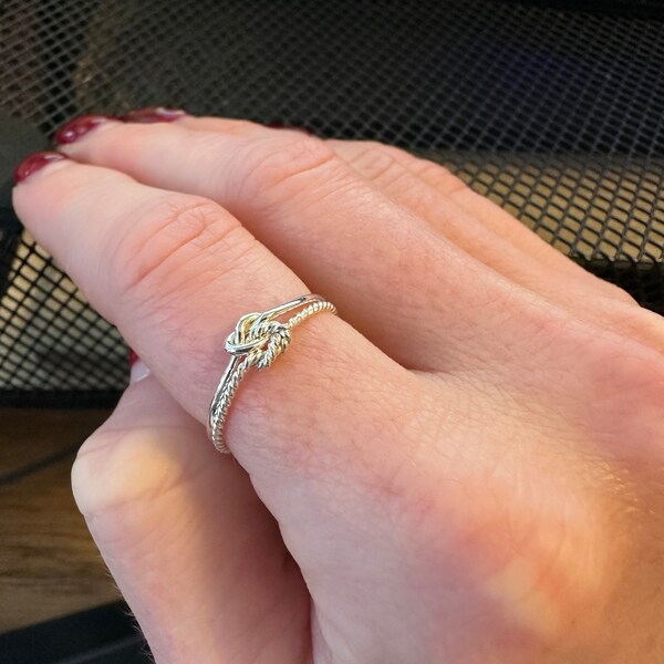 Silver Double Knot Ring Twisted Double Knot Ring - Etsy