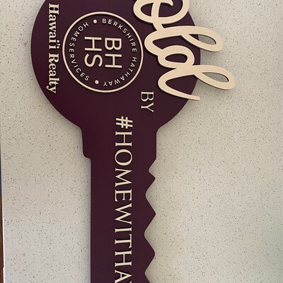 Realtor Sold Key Sign, Key Shape Sold Sign, Realtor Key Photo Prop, New ...