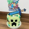 Handmade Minecraft Themed Numbered Cake Toppers 5,6,7,8,9,10,11,12 ...