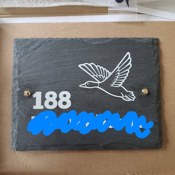 Rustic Slate Door Number, Slate Gate Sign Plaque, Stone Home Number ...