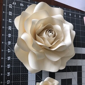Paper Flower Medium Rose Templates PDF and SVG Digital Files & Video ...