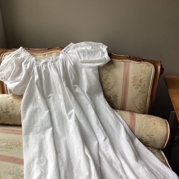 White 100 % Cotton Summer Full-length Irish Chemise Renaissance Dress ...