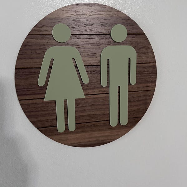 3D Restroom Shiplap Sign, Mini Bathroom Signs, Farmhouse Bathroom Decor ...