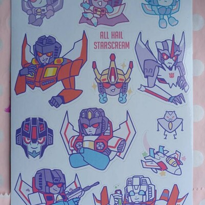 TF MTMTE TFA Starscream Sticker Sheets - Etsy
