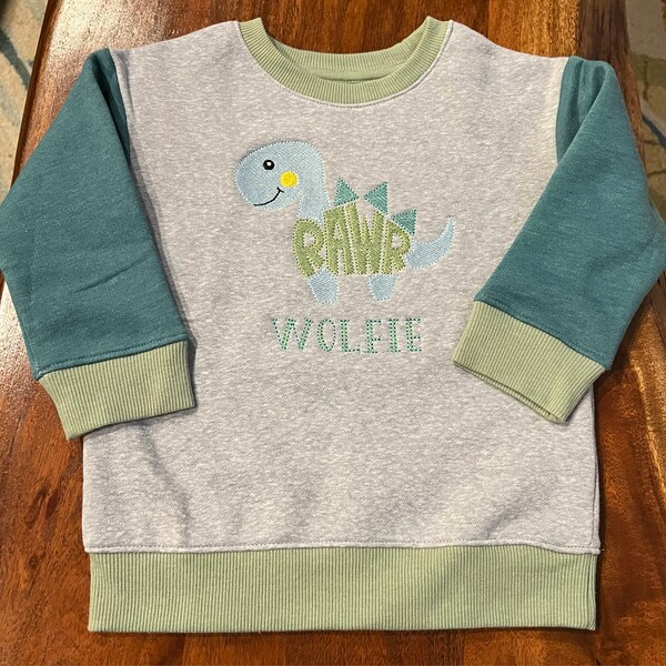 BUNDLE Girl and Boy RAWR Dinosaur Sketch Machine Embroidery Design File ...