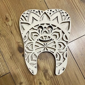 3D Tooth SVG DXF 4 Layer Dental Svg 3D Mandala Svg Layered Mandala Svg ...