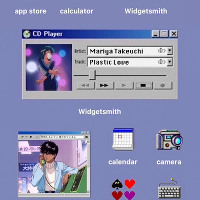 Retro Anime Inspired Ios 14 Display Theme Pack (Download Now) - Etsy