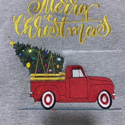Vintage Christmas Truck Embroidery Design, 4x4 & 5x7 Hoop, Christmas ...