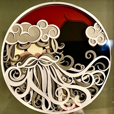 3D SANTA Svg Father Christmas Svg CHRISTMAS Svg CHRISTMAS Shadow Box ...