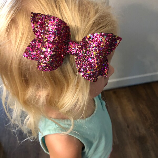 Snoopy Bow Red Glitter Hair Bow Valentines Glitter Bow - Etsy