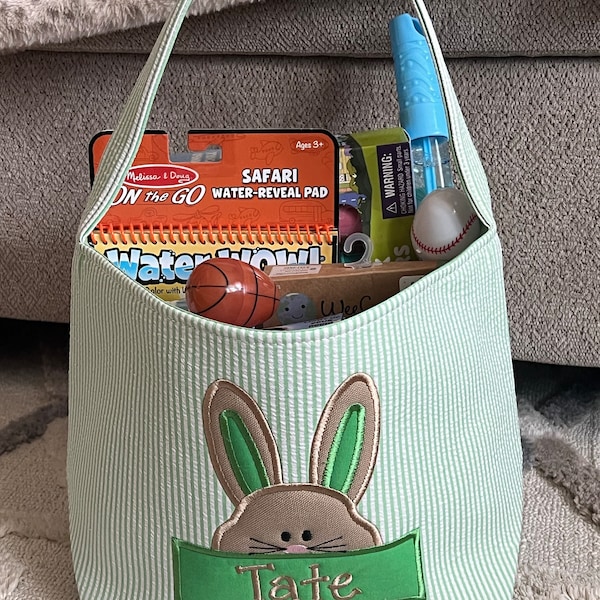 Personalized Easter Basket With Bunny - Etsy
