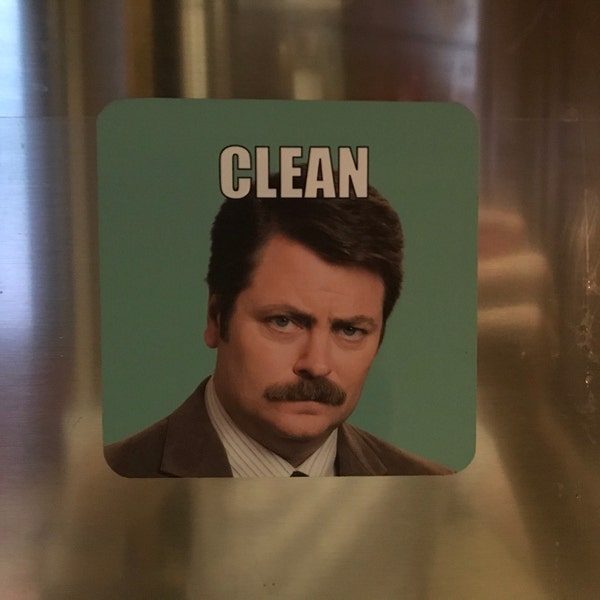 Ron Swanson Dishwasher Magnet Clean Dirty *great Stocking Stuffer* - Etsy
