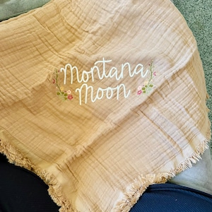 Personalized Embroidered Baby Receiving Blanket, Baby Blanket With Name ...
