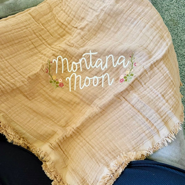 Personalized Embroidered Baby Receiving Blanket, Baby Blanket With Name ...