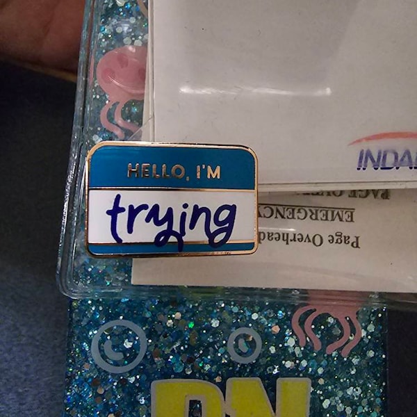 Hello, I'm Trying Pin | Self Love Mental Health Enamel Pin | Self Care ...