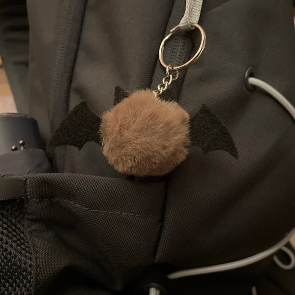 Mini Fuzzy Soft Bat Keychain 3"x1" Purse Charm - Gothic Witchy ...