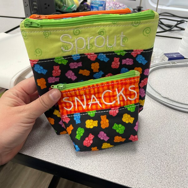 Flat Bottom Girl Snackers - Bundle - in the Hoop Reusable Snack Bags ...