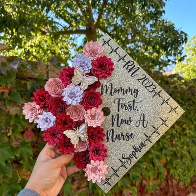 Blue Graduation Cap Topper, Custom Grad Cap, Graduation Cap Design ...