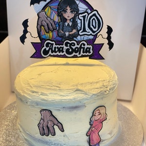 Wednesday Addams Themed Personalised Cake Topper Birthday Custom Adams ...