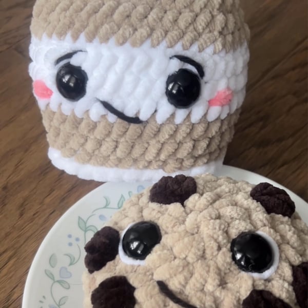 Bundle: Mini Milk and Cookies Crochet Pattern, Low Sew Plush Mini Milk ...