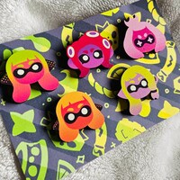 Splatoon Hotlantis IDL Deep Cut off the Hook Squid Sisters Wooden Pins - Etsy Canada