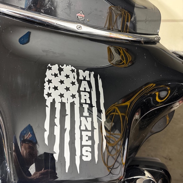 Marine Distressed Flag Vinyl Decal, Marine Decal, Marine Sticker ...